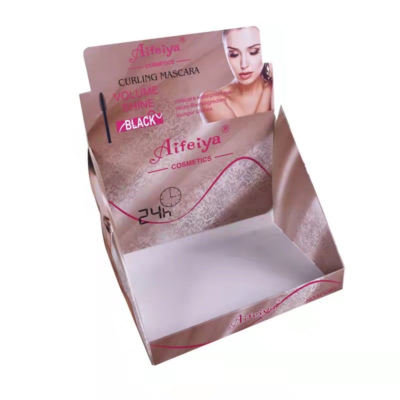 Produk Kosmetik Custom PDQ Karton Tampilan Stand Tampilan Rak CMYK Warna OEM